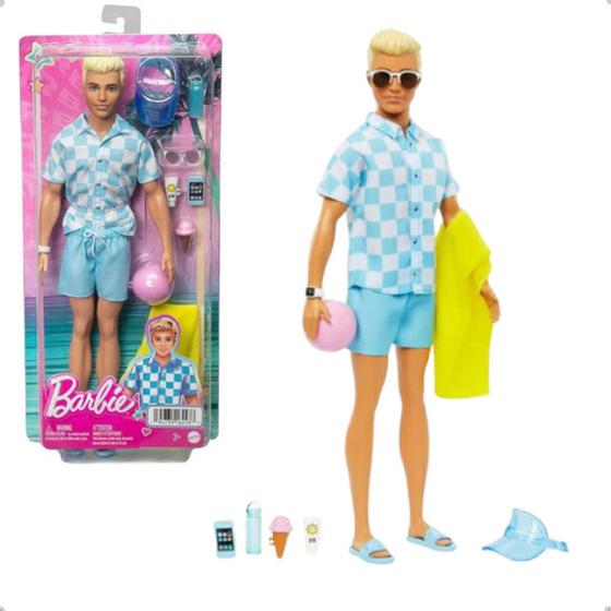 Ken Boneco Fashion E Beauty Dia Na Praia Hpl74 Mattel Barbie - Boneco ...
