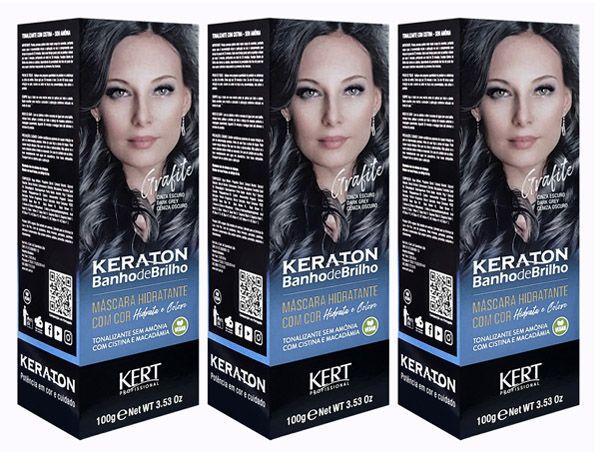 Kert Keraton Kit c/3 Tonalizantes Banho de Brilho Grafite 100g ...