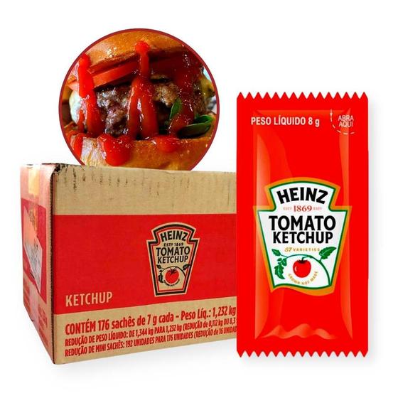 Ketchup Catchup Tradicional em Sachê Heinz - 7g - CX 176 Sachês ...