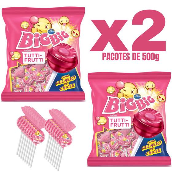 Kit 02 Pacote De Pirulito Big Big Tutti Frutti 500g Cada - Pirulito ...