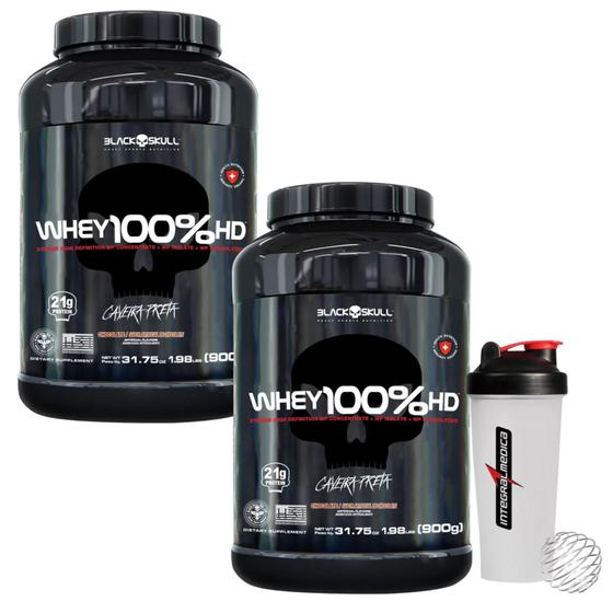 Kit 02x Whey 100% HD Refil Black Skull- 900G (WPC, WPI E WPH ...