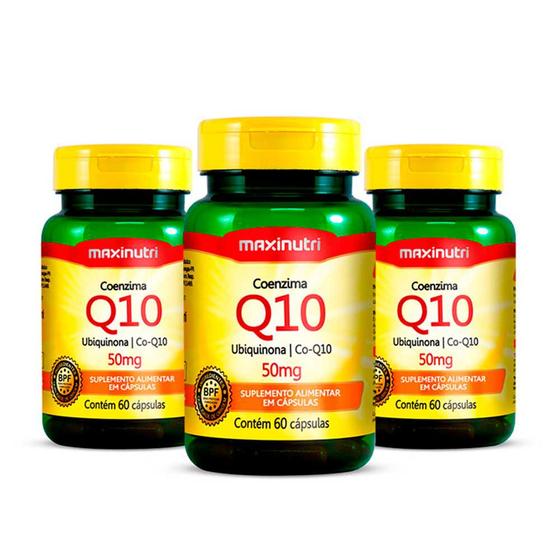 Kit 03 Coenzima Q10 50mg com 60 Capsulas Maxinutri - Coenzima Q10 - Magazine Luiza