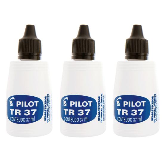 Kit 03 Tinta p/ Pincel Atômico PILOT Permanente TR37 frasco 37ml ...