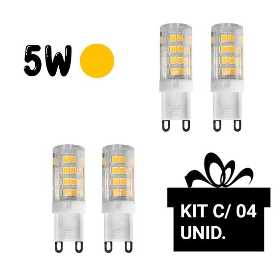 Kit 04 lampada led 5w halopin bipino g9 3000k branco quente bivolt p/arandelas e lustres - MINAS ...
