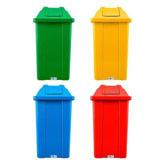 Kit 04 Lixeiras com Tampa Basculante 25 L Jsn - Lixeira e Cesto de Lixo - Magazine Luiza