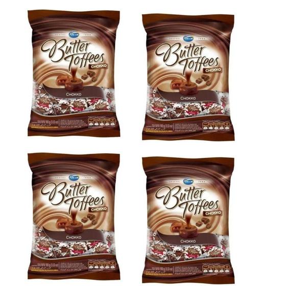 Kit 04 Pacotes Arcor Bala Butter Toffees Sabor Chokko-500G - Balas ...