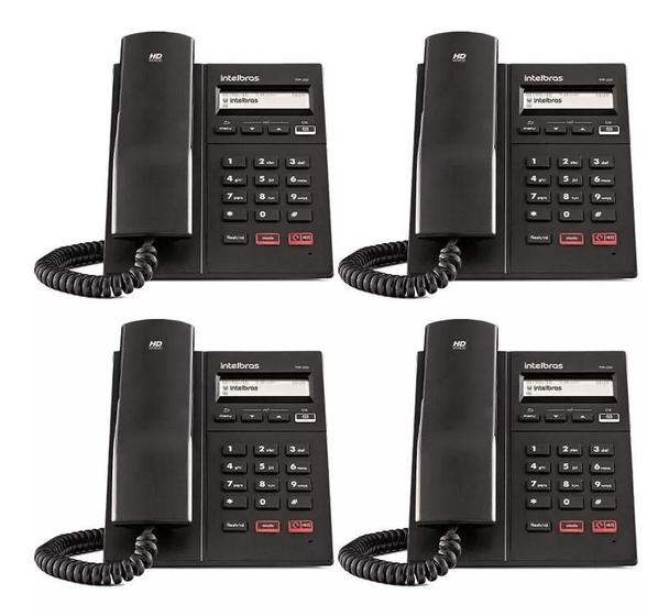 KIT 04 Telefones IP VOIP Com Fio E Dislpay Monocromático Intelbras TIP 125i - Ramais - Magazine ...