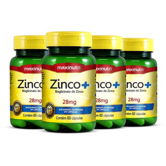 Kit 04 Zinco+ 28mg com 60 Capsulas Maxinutri - Zinco - Magazine Luiza