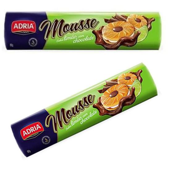 Kit 05 Biscoito Bolacha Recheado Mousse Limão Chocolate 150G - Adria ...