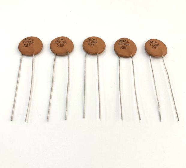 Kit 05 Capacitor Ceramico 2200pf 2200k X5F 1kv - Mial - Capacitor ...