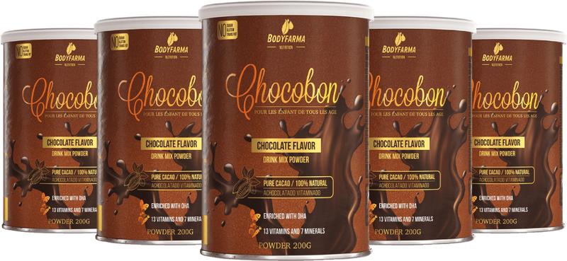 Kit 05 Chocobon achocolatado vitaminado com DHA sem açúcar - Bodyfarma ...