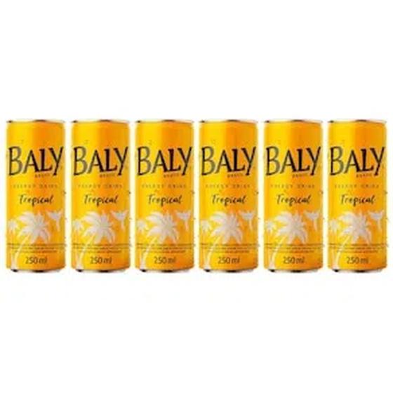 Kit 06 latas Energético Baly Tropical Lata 250ml - Bebida Energética ...