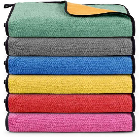 Kit 06 Panos Dupla Face Flanela E Microfibra Toalha Limpeza Casa Carro ...