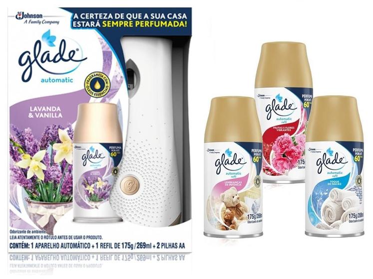 Kit 1 Aparelho Glade Automatic Com Refil Lavanda + 3 Refil - Scj ...
