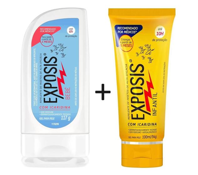 Kit 1 Exposis Bebê 117g (+) 1 Exposis Infantil 100ml Repelente ...