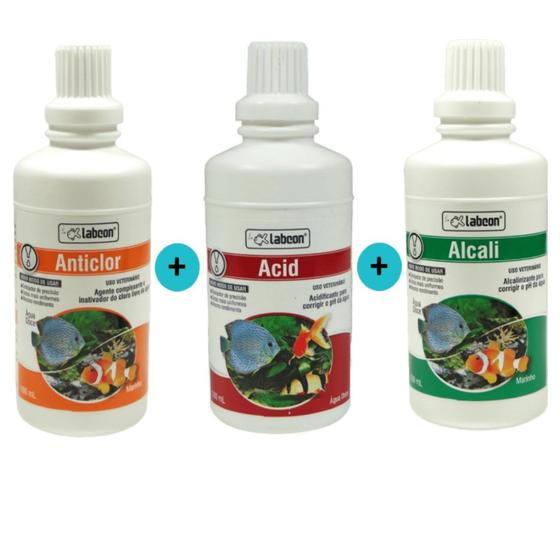 Kit 1 Labcon Anticlor 100ml + 1 Labcon Acid 100ml + 1 Labcon Alcali ...