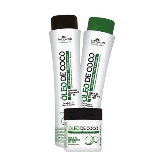 Kit 1 Shampoo + 1 Condicionador + 1 mascara Óleo De Coco Bell Corpus ...