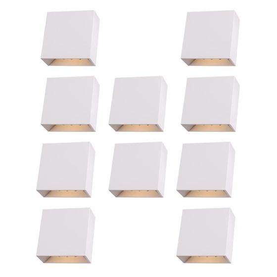 Kit 10 Arandela Branca 2 Fachos Slim Led Integrado 4W 3000K - Lustres Online - Luminária de ...