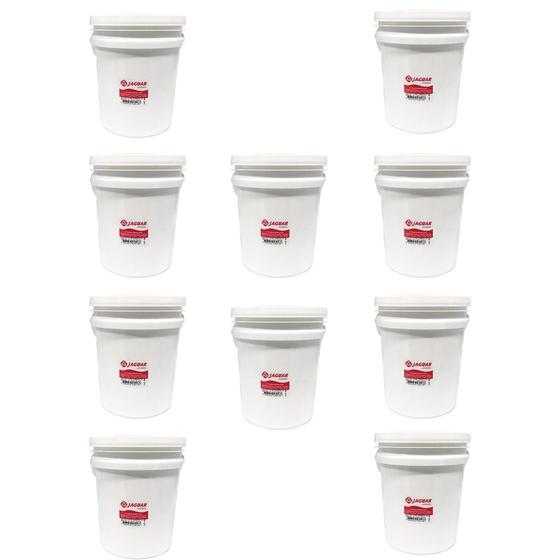 Kit 10 Balde 5 Litros Plástico Alimentício c/ Tampa e Alça - Jaguar ...