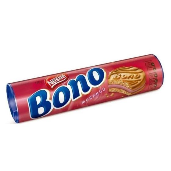 Kit 10 Biscoito Bolacha Bono Recheado Sabor Morango 140G - Nestle ...