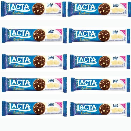 Kit 10 Biscoito Bolacha Cookie Chocolate Laka Pacote 80G - Lacta ...