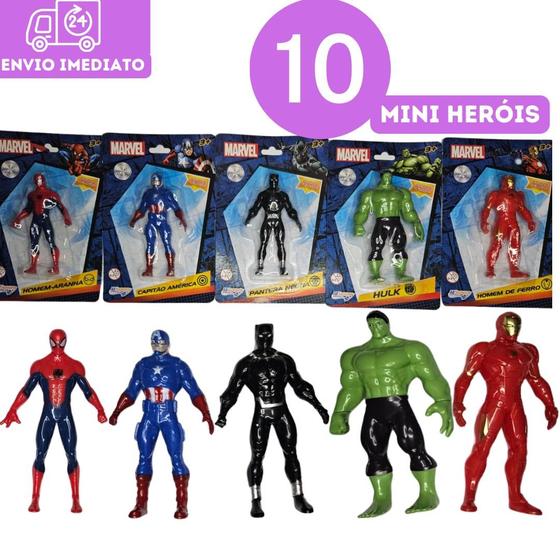 Kit 10 Bonecos Colecionáveis Marvel Avengers Vingadores Homem De Ferro ...