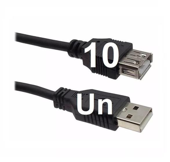 Kit 10 cabos extensão usb 5 metros 2.0 fêmea macho extensor - Xway ...