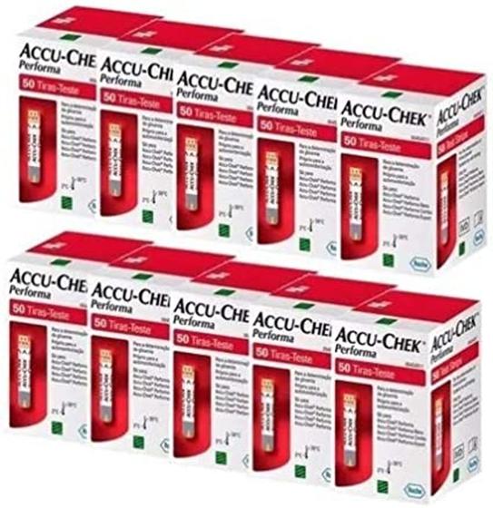 Kit 10 Caixa Com 50 Accu-chek Performa (500 Tiras Reagentes) - Accu ...