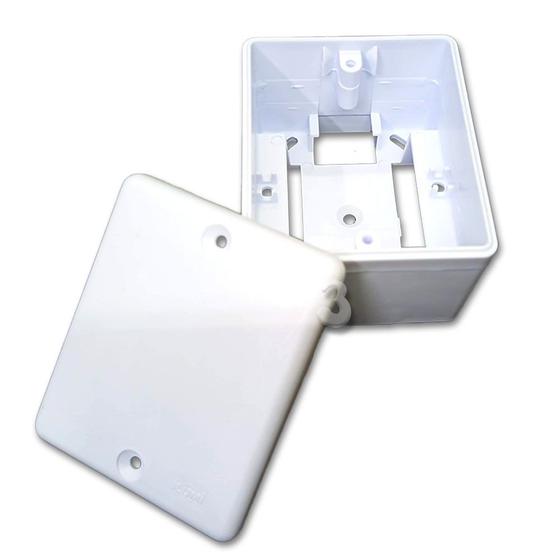 Kit 10 Caixa Sobrepor Sistema X com Placa Cega p/ Cftv Balun Passagem ...