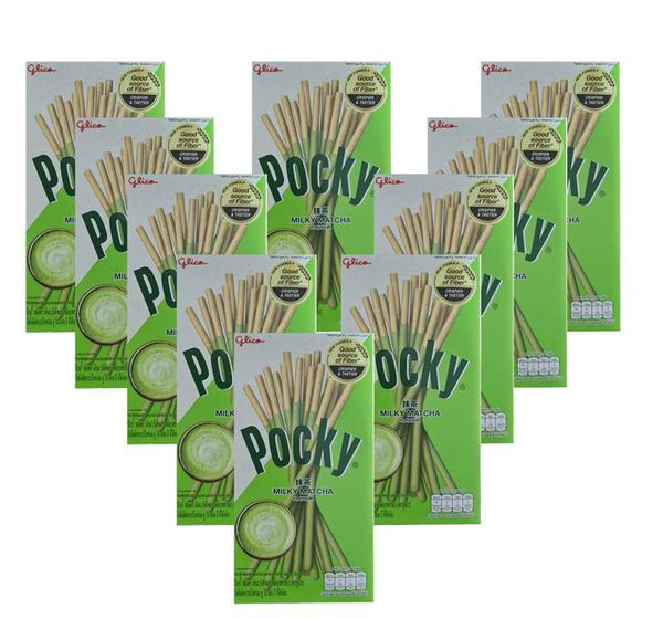 Kit 10 Caixas Glico Pocky Sabor Matcha Chá Verde Importado - Chá ...
