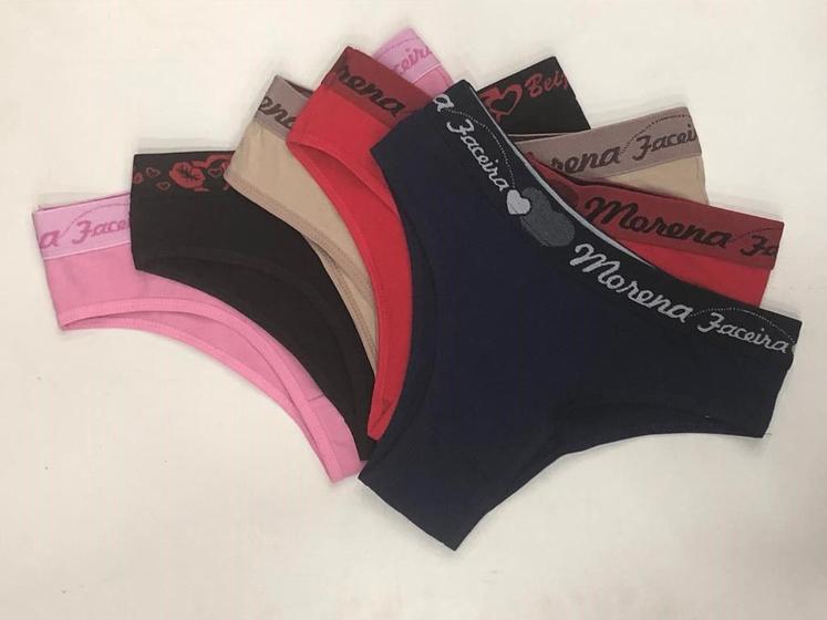 Kit 10 Calcinhas Adulto Coz Largo Tanga Lisa - Morena Faceira - Dulce ...