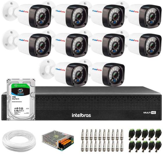 Kit 10 Câmeras Full HD 1080p 2MP Bullet DVR Intelbras 16 Canais ...
