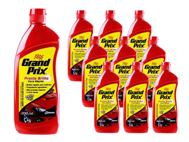 Kit 10 Ceras Liquida 200Ml Grand Prix Pronto Brilho Johnson - Scj ...