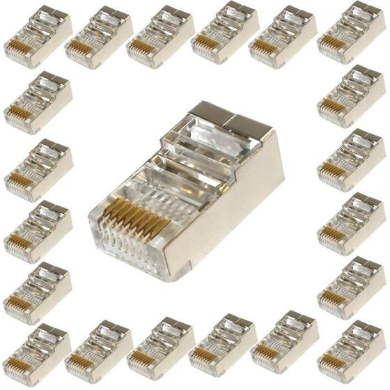 Kit 10 Conectores Rj45 Cat6 Blindado - SOLUCAO - Emenda para Cabos de ...