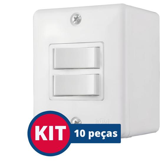 Kit 10 Conjunto 2 Interruptores Simples Sistema X Box Ilumi 6318 - Interruptores - Magazine Luiza