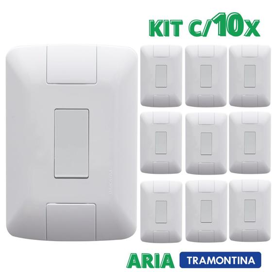 Kit 10 Conjunto Interruptor Simples- Tramontina Aria - Interruptores - Magazine Luiza