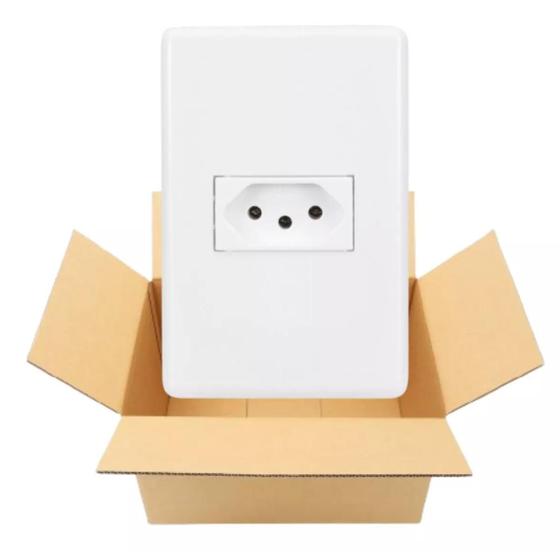 Kit 10 Conjunto Tomada 10A 250V Modular 4x2 Steck Stella Branco 2P+T ...