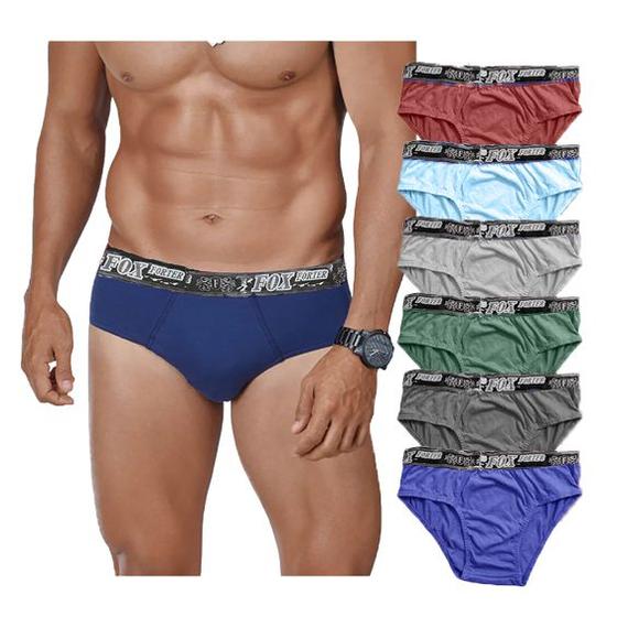 Kit 10 Cueca Slip 100% Algodão Cuecas Masculina Adulto Homem - Cuecas Slip Masculina Plus Size e ...