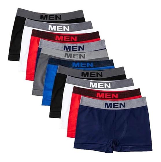 Kit 10 Cuecas Boxer Adulto Masculinas Box Microfibra Atacado - Men ...