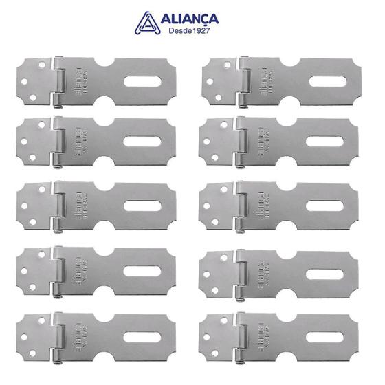 Kit 10 Fecho Porta Cadeado em Aço Zincado 3.1/2" 89mm - Aliança - Porta ...
