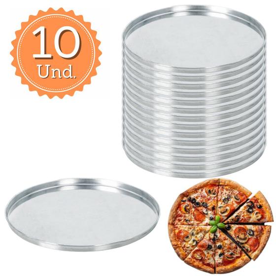 Kit 10 Formas De Pizza N25 Alto Padrão Com Bordas Reforçadas ...