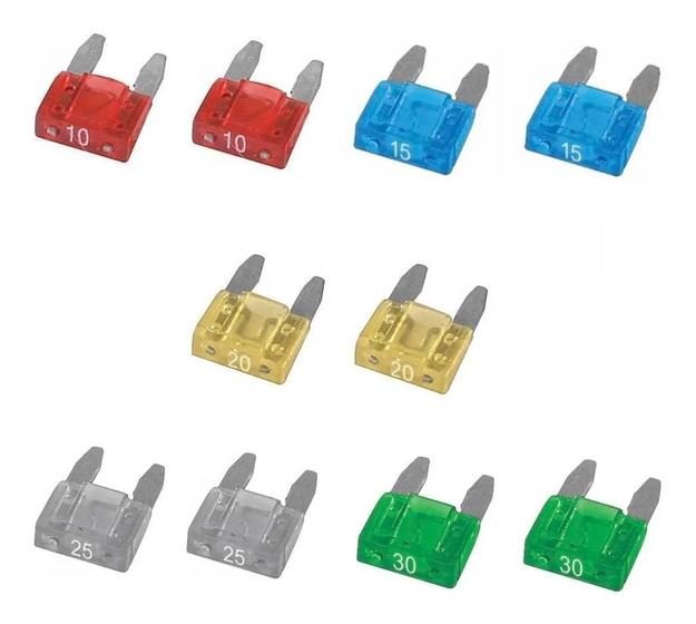 Kit 10 Fusível Mini Lâmina 10/15/20/25/30 - Hikari - Fusíveis ...