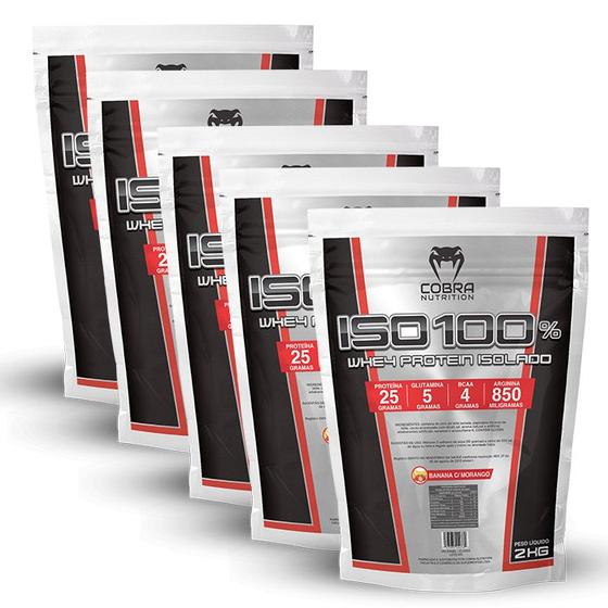 Kit 10 Kilos Whey Isolado Proten Wey Banana com Morango - Cobra - Massa ...