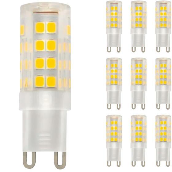 Kit 10 Lâmpada Led Arandela G9 7w 3000k Bivolt Luz Branco Quente Halopin Bipino Muro Area ...