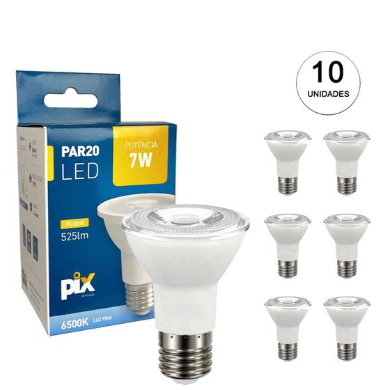 Kit 10 Lâmpada Led Par 20 7W 6500k 4000K 3000K E27 - Pix - Lâmpada de ...