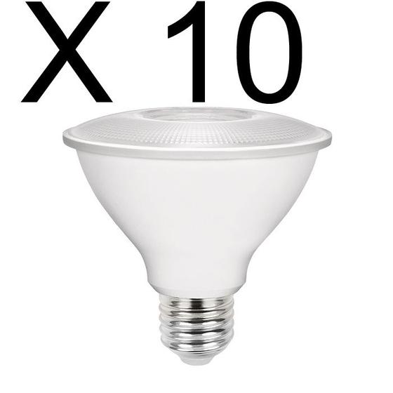 Kit 10 lampada led par30 9w 900lm 25 graus branco quente 3000k biv e27 stella - Lâmpada ...