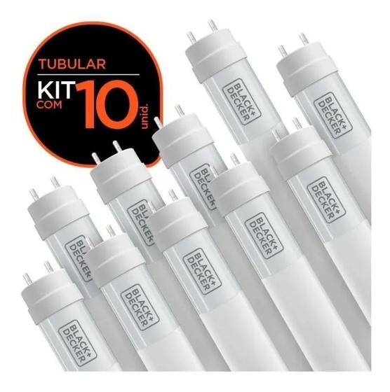 Kit 10 Lampada Led Tubular T8 10w 6500k 60cm - Black Decker - Black+Decker - Lâmpada Tubular ...