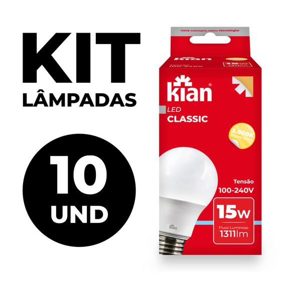 Kit 10 Lâmpadas Bulbo Led 15w Luz Quente 3000k Bivolt KIAN - Lâmpada de LED - Magazine Luiza
