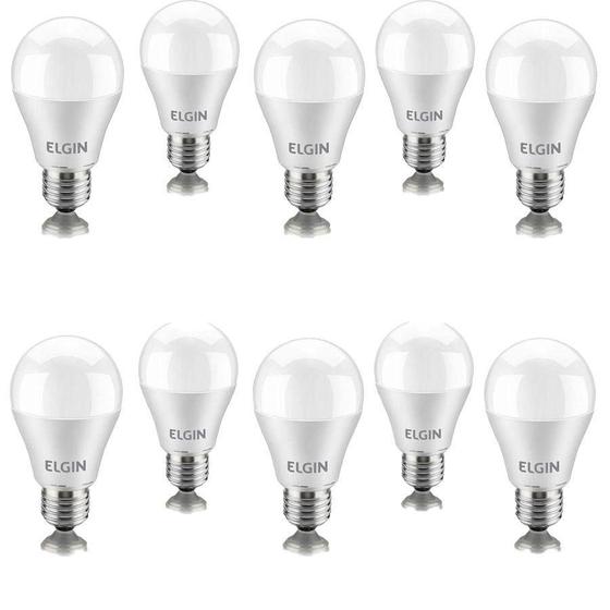Kit 10 Lâmpadas Bulbo Led A60 9W Bivolt 6.500K Branca Fria - Elgin - Lâmpada de LED - Magazine Luiza