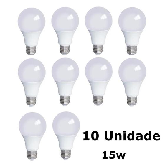 Kit 10 Lampadas de LED 15w Bulbo Bivolt Residencial 6500k Casa/Comercio - Lâmpada de LED ...